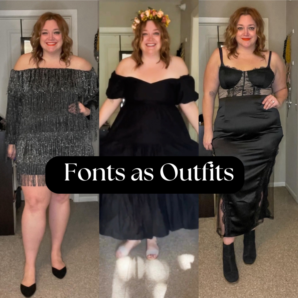 Fonts as Outfits – Plus Size Fashion – Tara Jane Style